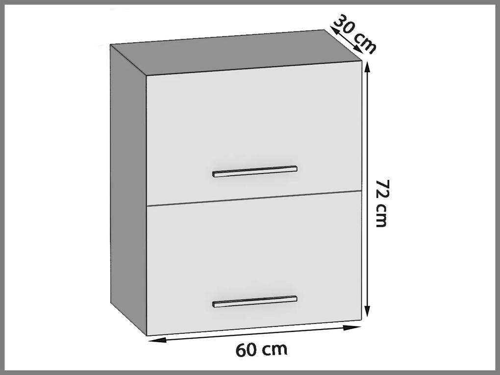 Kuchyňská skříňka Belini horní 60 cm šedý mat  TOR SGP2-60/1/WT/SR/0/B1