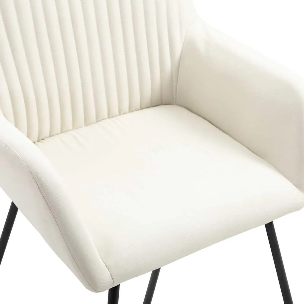 Jídelní židle 4 ks krémové textil 277098