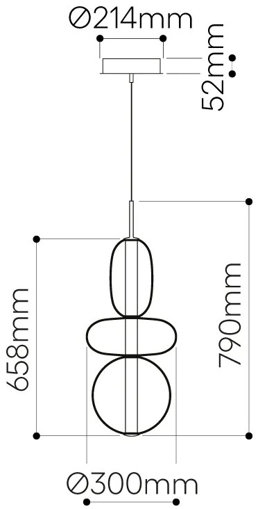 Bomma Pebbles skleněné závěsné svítidlo, malé Barva: Červená, Konfigurace: Model 4