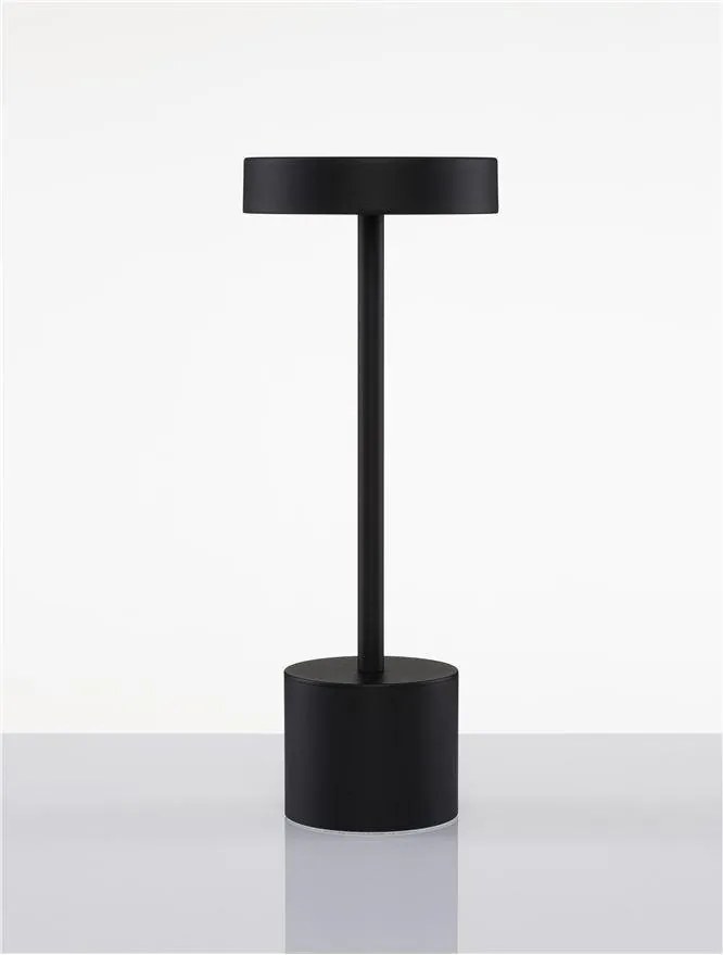 NV 9002864 Venkovní stolní lampa FUMO černý hliník a akryl LED 2W 3000K 3000K 220-240V 163st. IP54 vypínač na těle / USB kabel - NOVA LUCE