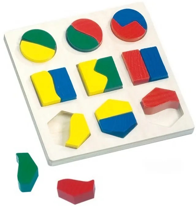 Bino Dřevěné puzzle geometrické tvary