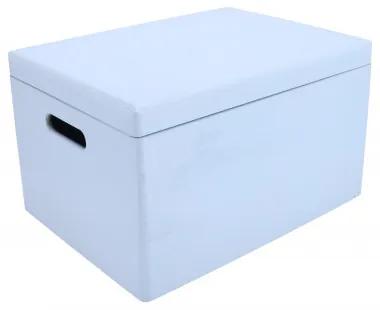 ČistéDřevo Dřevěný box s víkem 40x30x23 cm - světle modrý