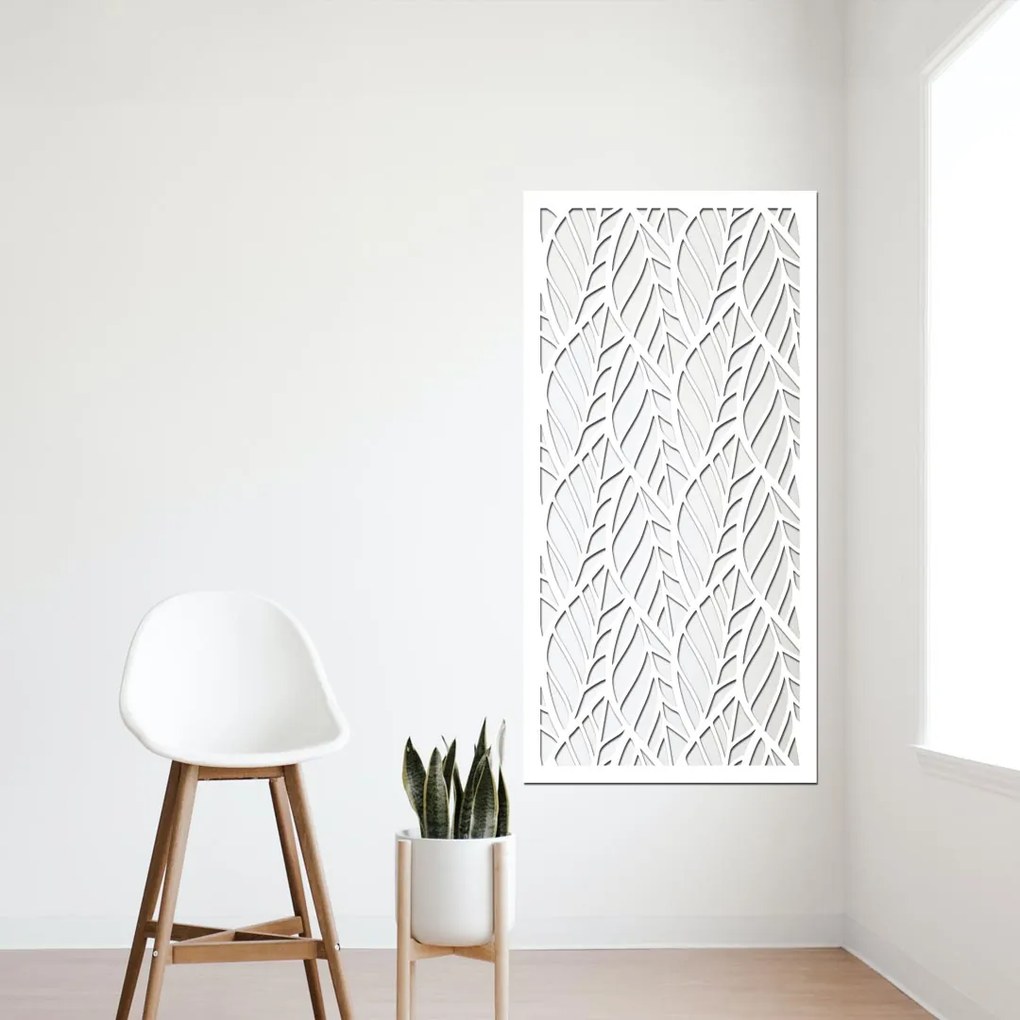 dřevo života Dřevěný dekorační panel LEAF III Zvolte rozměr (cm): 30x60, Zvolte barvu dekoru: Černá