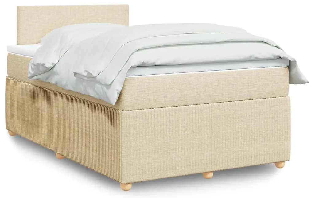Box spring postel s matrací krémová 120x190 cm textil 3289693