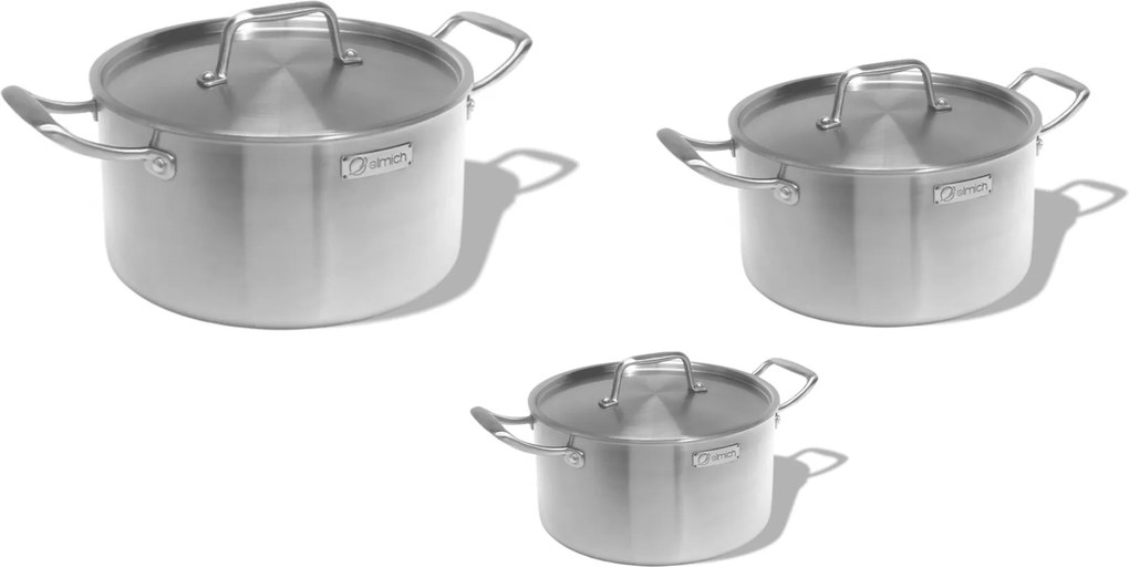 Elmich Sada nerezových hrnců s keramickým povrchem Tria Ceramic 3 ks
