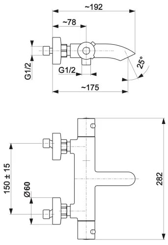 KFA Armatura 5734-010-00 - Termostatická vanová baterie MOZA lesklý chrom