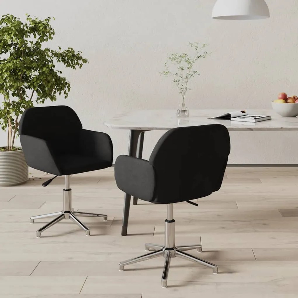 Otočné jídelní židle 2 ks černé textil 3103038