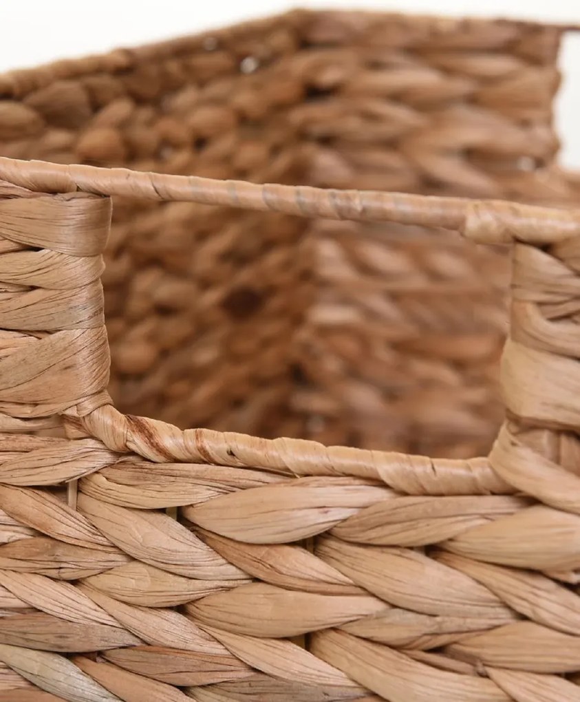 Policový koš LANTA, vodní hyacint, šířka 34 cm, natur