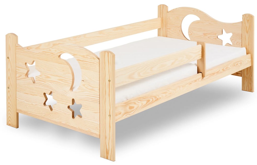 Dětská postel MOON 80 x 160 cm, borovice Rošt: S lamelovým roštem, Matrace: Matrace EASYSOFT 8 cm