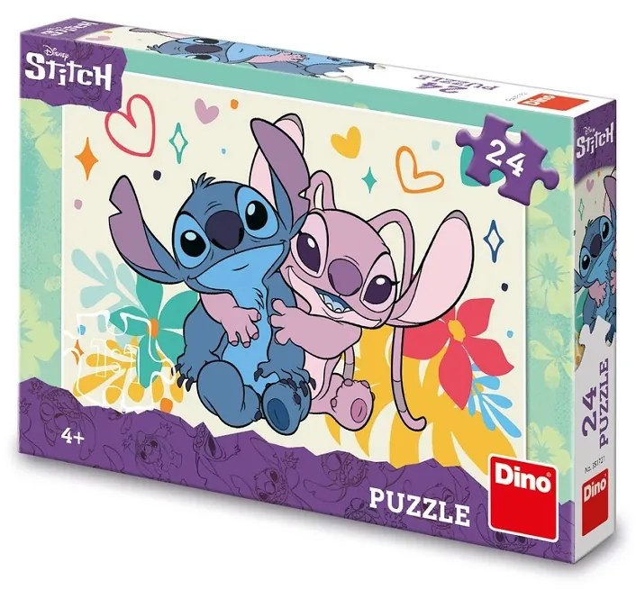Dino Puzzle Stitch a Angel 24 dílků
