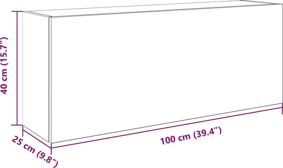 vidaXL Koupelnová nástěnná skříňka 100 x 25 x 40 cm kompozit [860109] Barva: dub sonoma