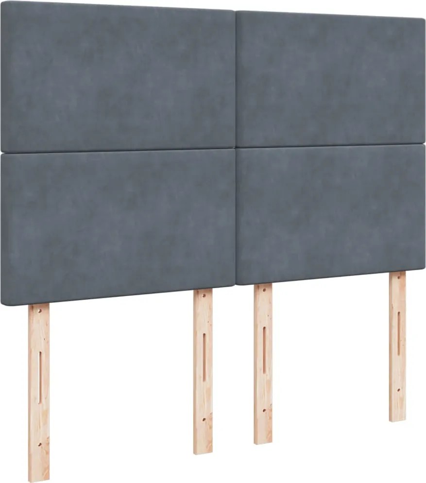 Box spring postel s matrací tmavě šedý 140 x 190 cm samet 3293201