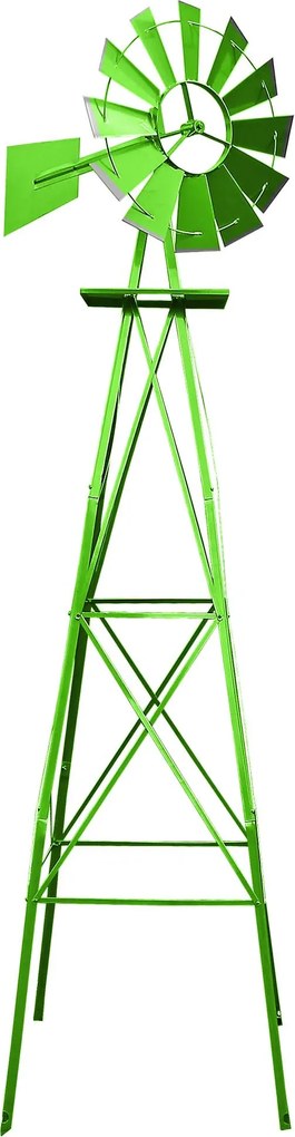 Zahradní větrník Wiltec – 245 cm, zelená (64847)
