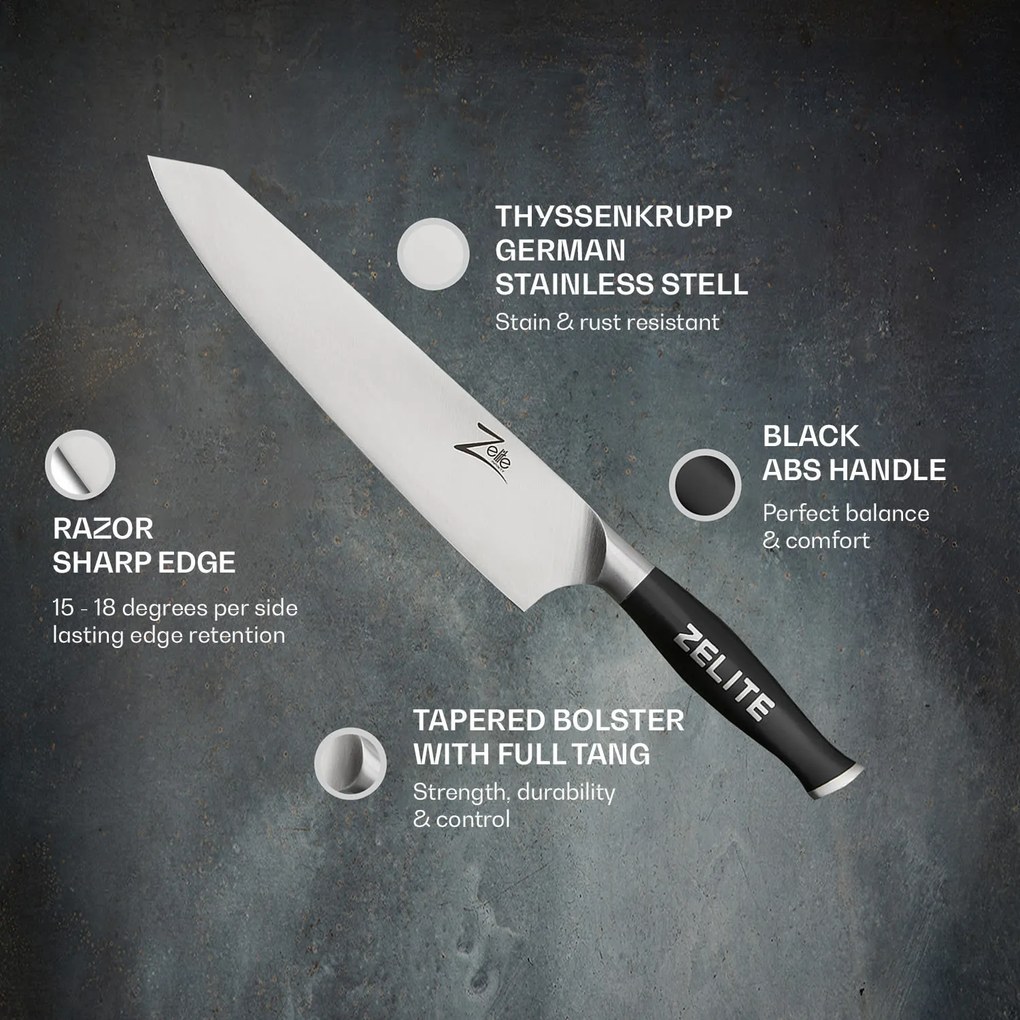 Comfort Pro, 9" nůž kiritsuke, 56 HRC, nerezová ocel