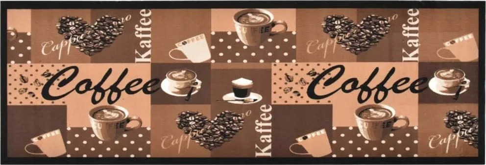 vidaXL Kuchyňská rohožka pratelná 45 x 150 cm [136564] Barva: coffee text