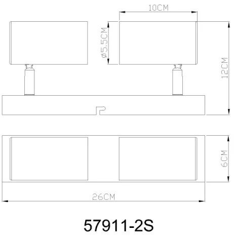 Globo 57911-2S - Bodové svítidlo ROBBY 2xGU10/25W/230V