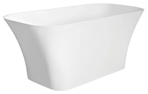 Besco Volně stojící vana z litého mramoru Assos 160x70 Barva: Bílá, Rozměry (cm): 160x70, Typ a barva výpustě: Click-Clack s horním čištěním, černá