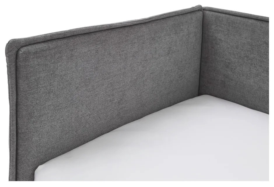 Šedá čalouněná rohová dětská postel s úložným prostorem s roštem 120x200 cm Fun - II. jakost – Meise Möbel