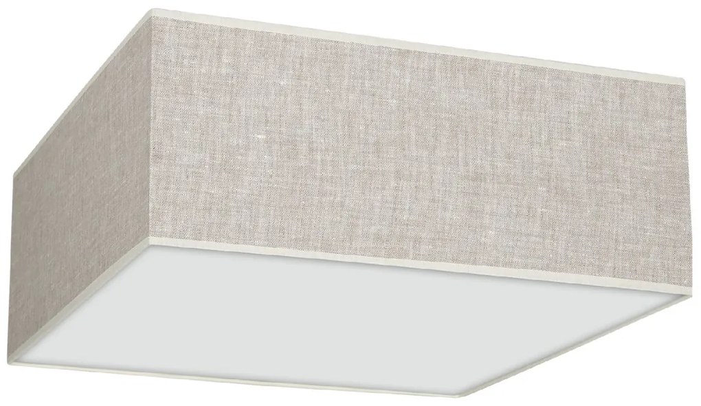 Stropní svítidlo Lino Square, 1x lněné stínítko, (bílé plexisklo), (50cm)