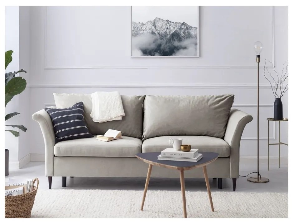 Béžová rozkládací pohovka s úložným prostorem Mazzini Sofas Pivoine