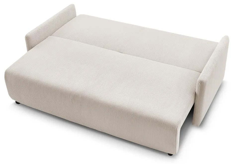 Béžová manšestrová rozkládací/s úložným prostorem pohovka 211 cm Marcel - II. jakost – Bobochic Paris