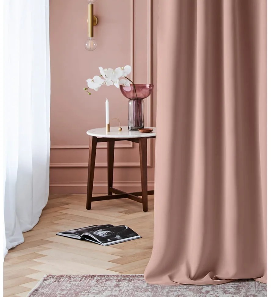 Room99 Hotový závěs na kroužcích Zatemňovací LAUREL Jednobarevný Barva: Béžová, Velikost: 140 x 280 cm