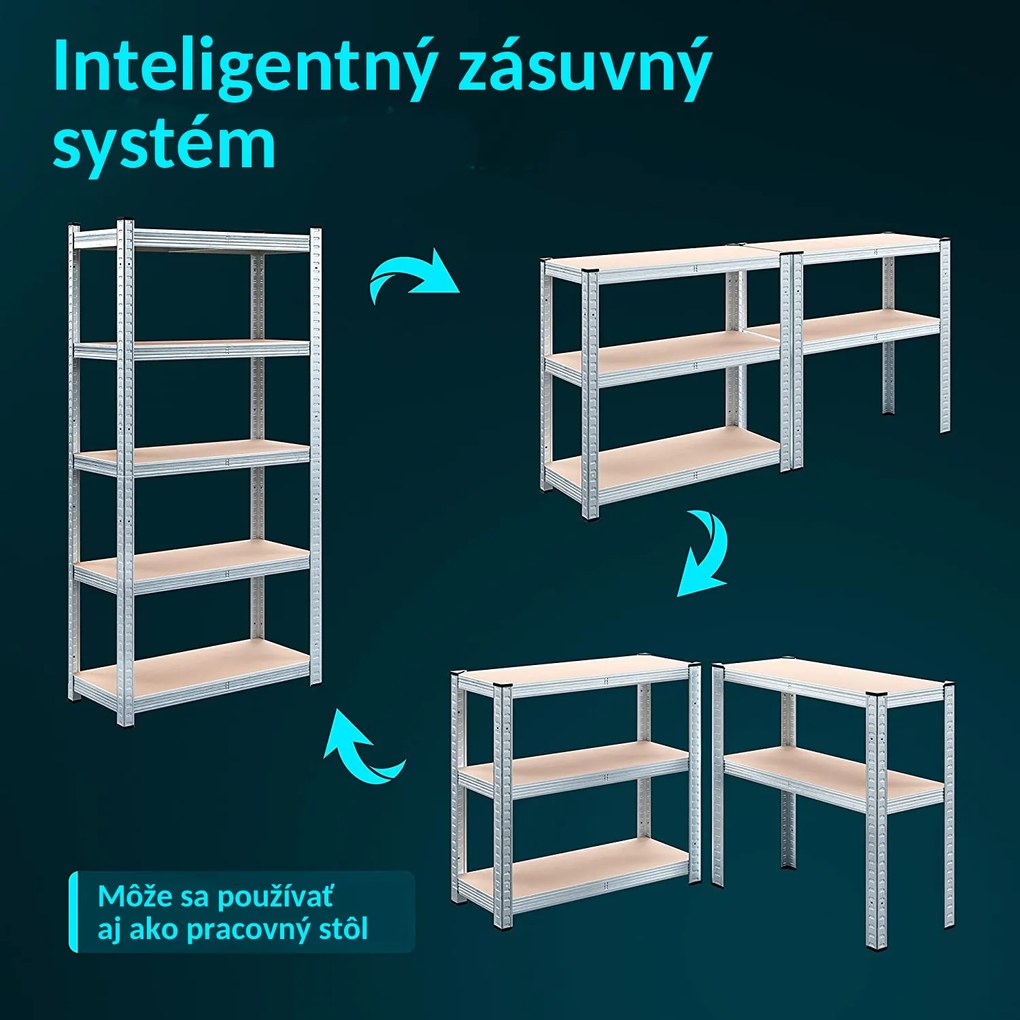 Monzana Regál policový - dřevotříska s vysokou nosností 180 x 90 x 40 cm / 875 kg