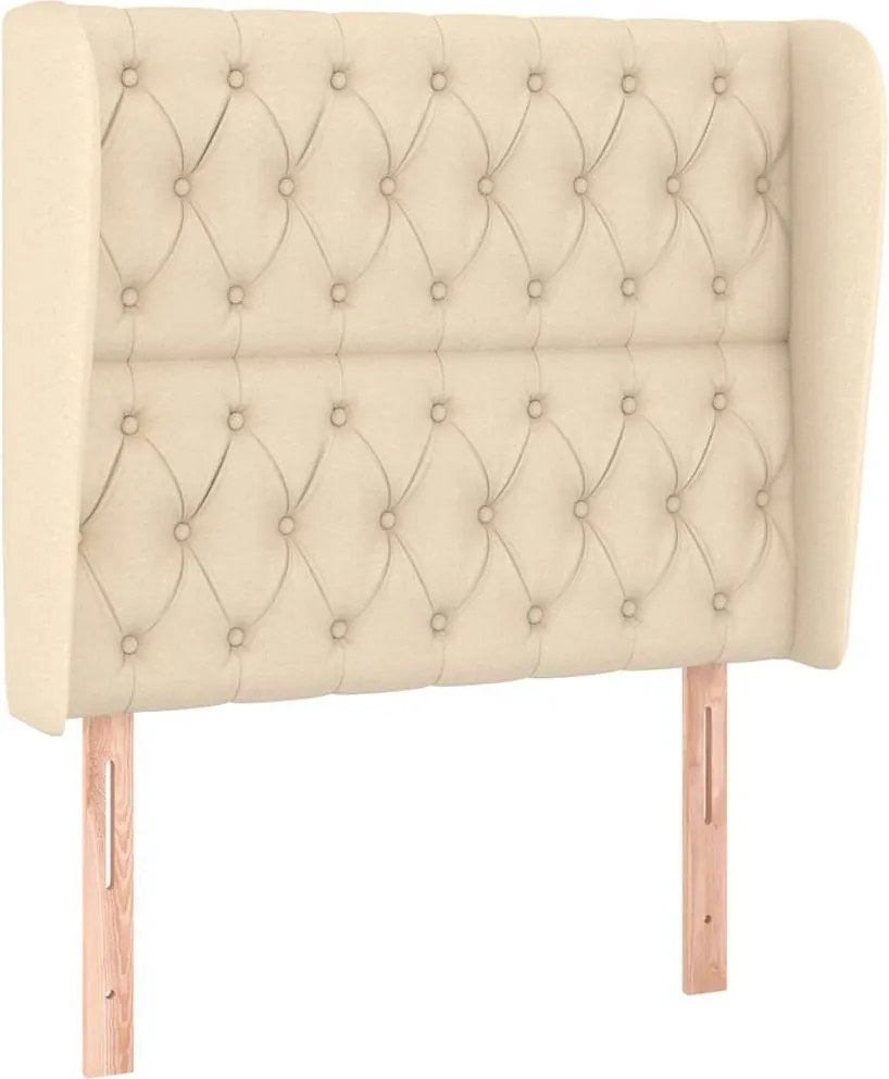 Čelo postele typu ušák krémové 103x23x118/128 cm textil 3118287