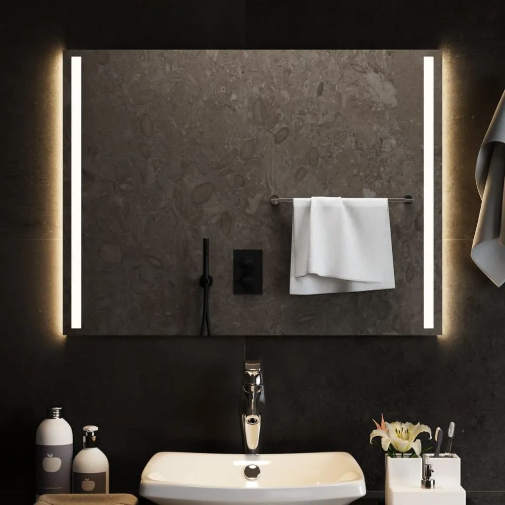 Koupelnové zrcadlo s LED osvětlením 80 x 60 cm - Default Title