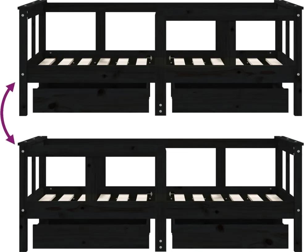 vidaXL Dětská postel se zásuvkami 70x140 cm masivní borové dřevo [834413] Barva: Bílá