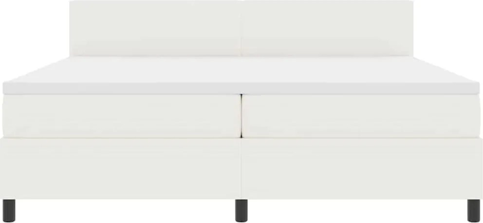 Postel s boxspringem s čelo Krémová a bílá 200 x 200 cm 3337529