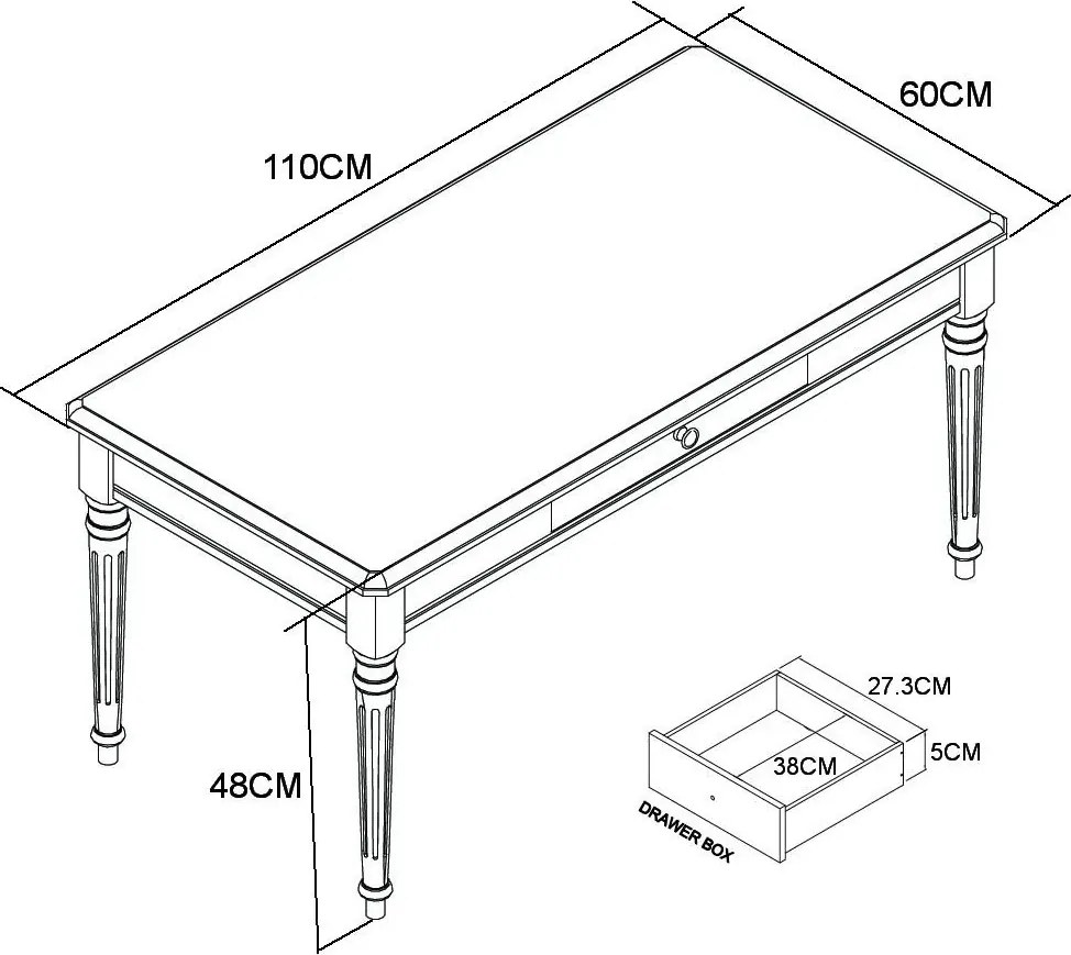 Konferenční stolek Limena 110 cm z masivu hnědý/slonovinový