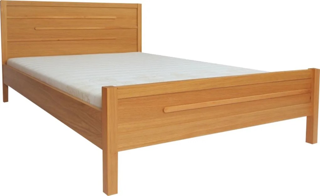Postel BRANDON DOUBLE 135x192cm vč. roštu dýhovaná DUB