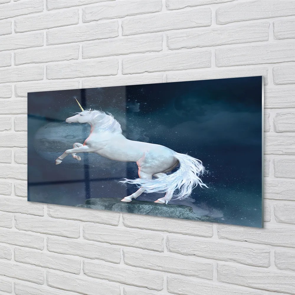 akrylový obraz Unicorn planet sky 125x50 cm