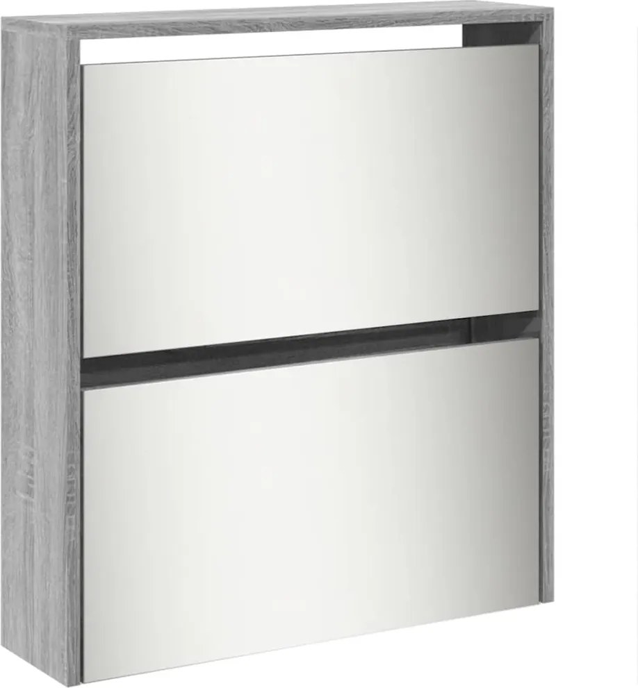 Botník se zrcadlem 5patrový šedý sonoma 63 x 17 x 169,5 cm 3228284