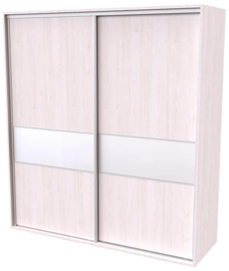 Nábytek Mikulík Skříň FLEXI 2 - 2x dveře dělené sklem LACOBEL ROZMĚR: (š/v/h) 180 x 220 x 65 cm