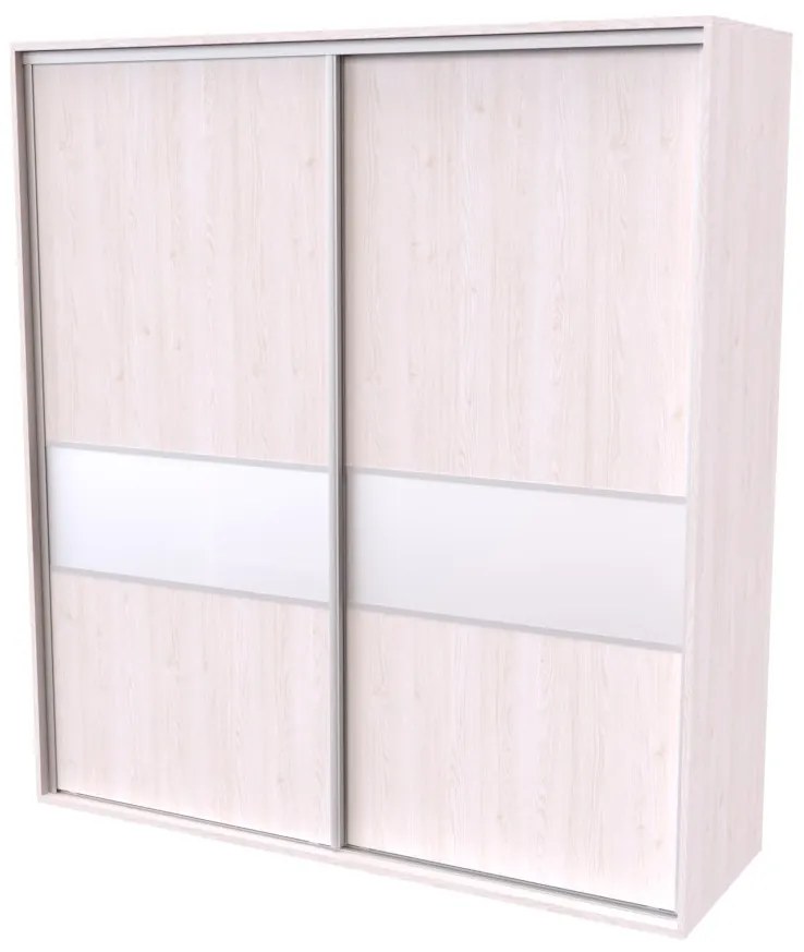 Nábytek Mikulík Skříň FLEXI 2 - 2x dveře dělené sklem LACOBEL ROZMĚR: (š/v/h) 200 x 220 x 65 cm