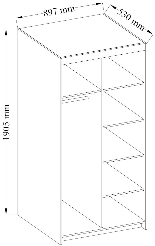 FN Skříň Enja 2D/1 zrcadlo bílá