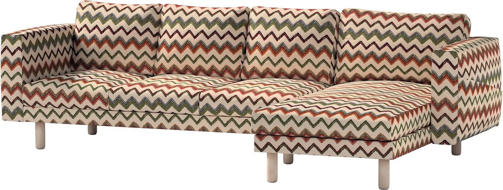 Potah na pohovku IKEA Norsborg 4-místná se šezlongem barva vícebarevná látka pletený vzor, vzorované
