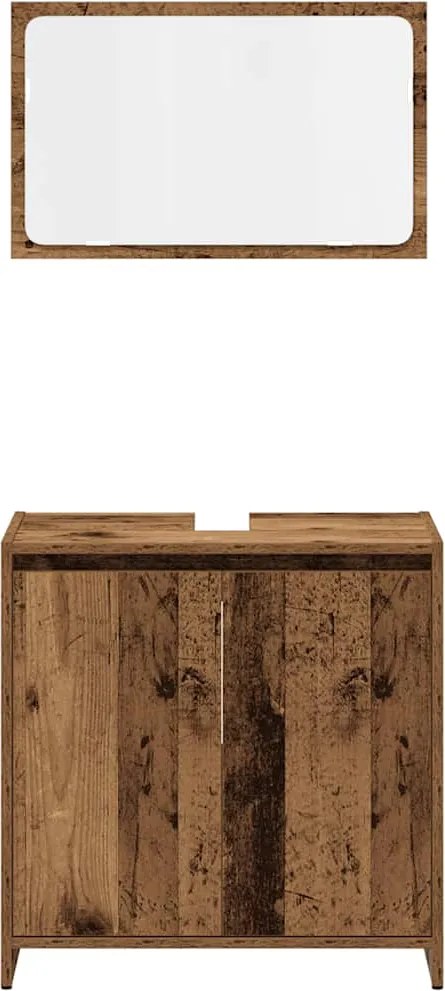 3dílná koupelnová sestava old wood kompozitní dřevo 3328565