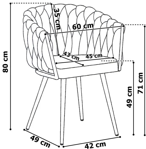 Jídelní židle COFTON sametová, zlatá / béžová