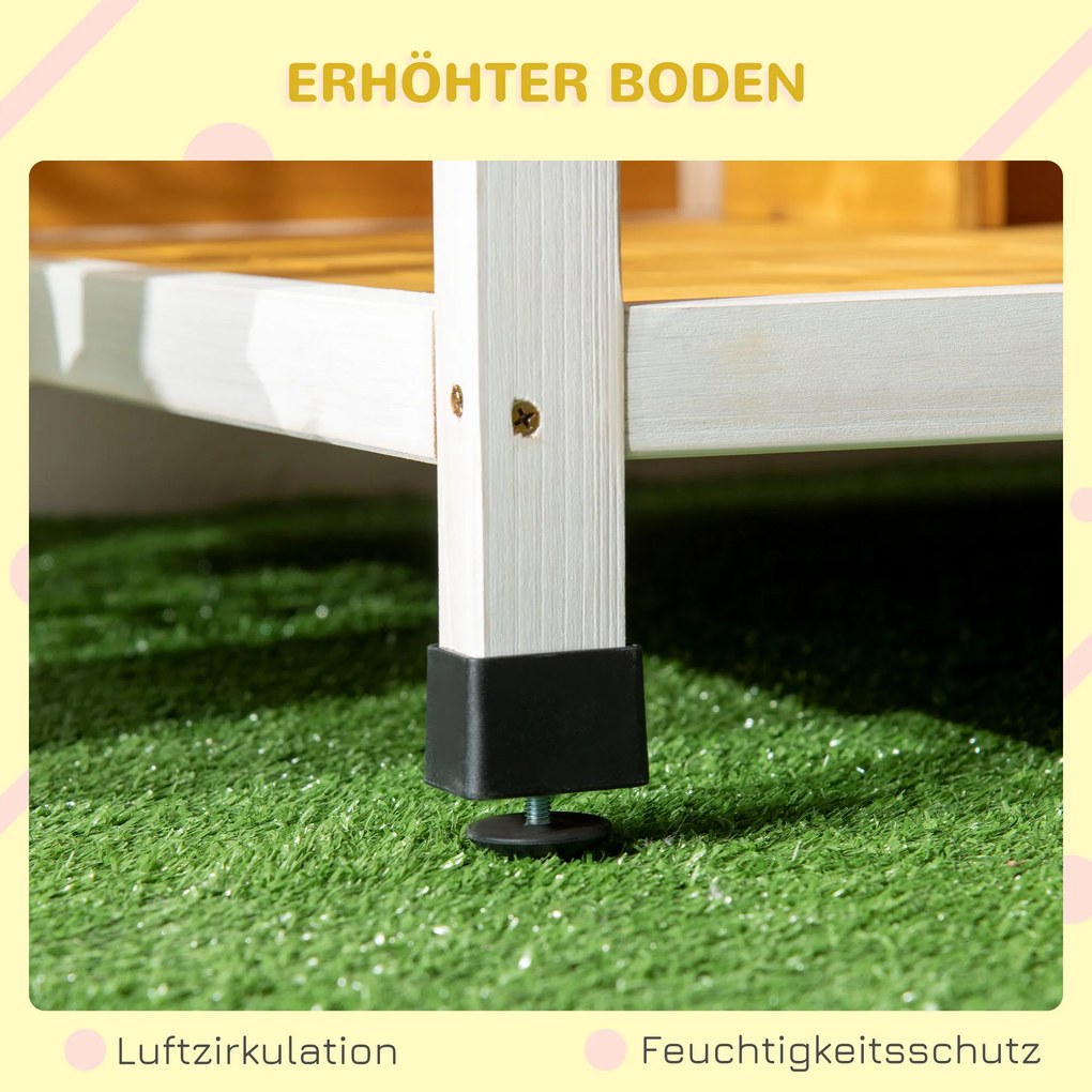 PawHut psí bouda z jedlového dřeva s terasou a odklápěcí střechou pro malé psy Indoor Outdoor Orange | Aosom.de