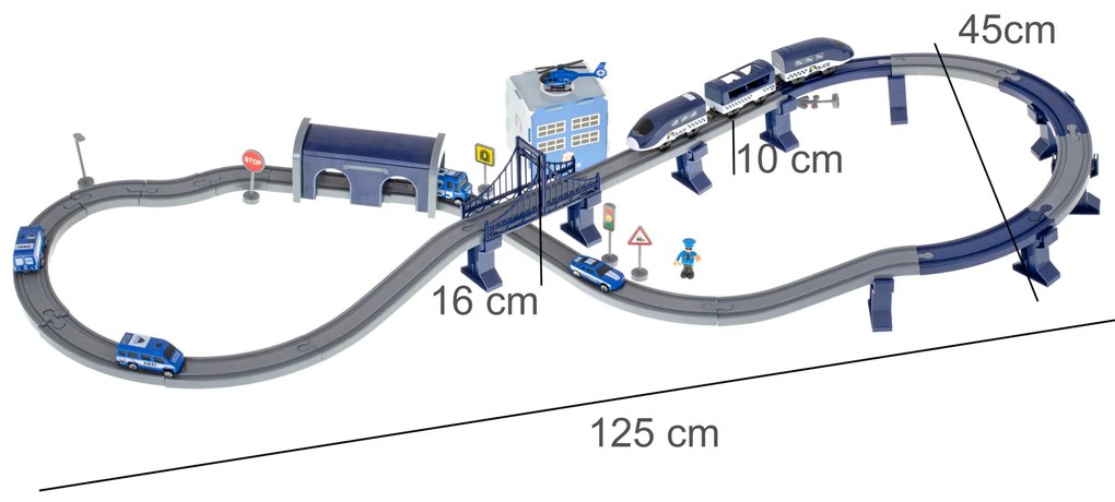 Creative Corner Elektrické vlakové policejní vozy 92 prvků ~300cm