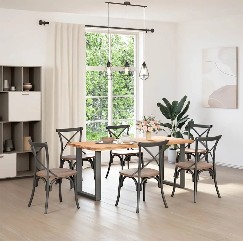 vidaXL Nohy k jídelnímu stolu ve tvaru U, 2 ks, ocel, 70 x (72-73) cm, ocel [4013185] Barva: Přírodní