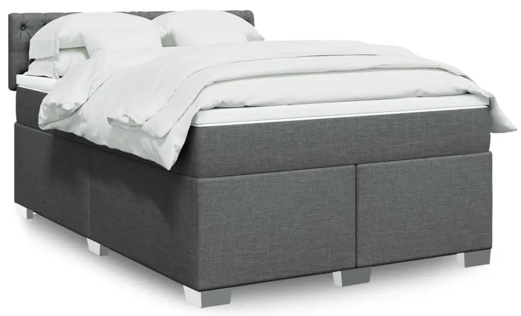 Box spring postel s matrací tmavě šedý 140 x 190 cm textil 3285891
