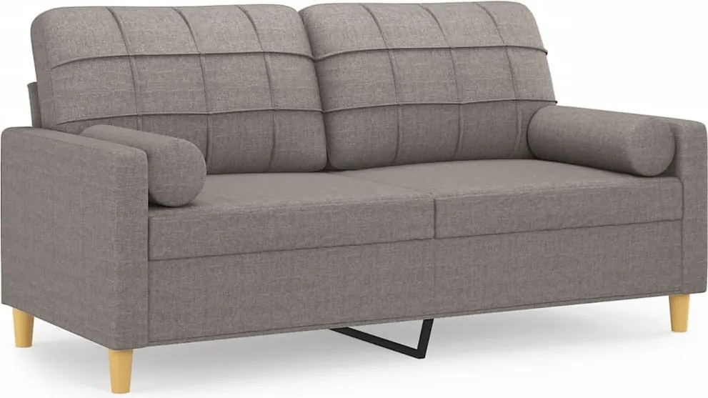 2místná pohovka s polštáři taupe 140 cm textil 3200789