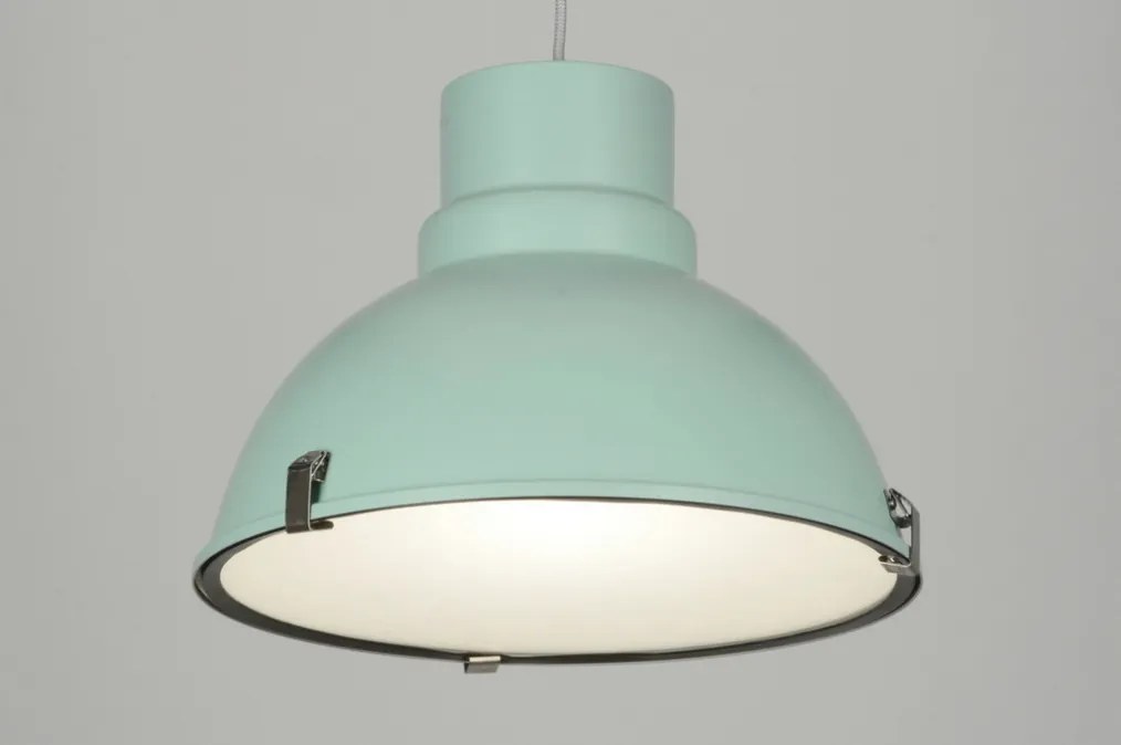 Závěsné modré retro svítidlo do kuchyně Mintbruin