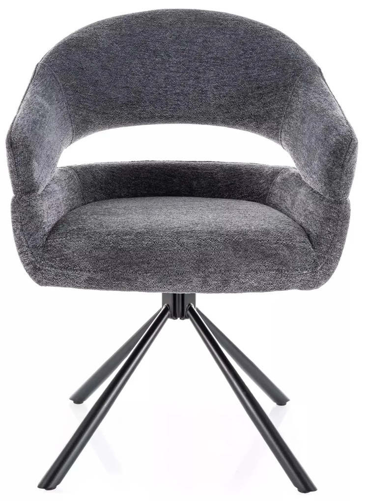 Otočné jídelní křeslo Borgo tmavě šedé/černé