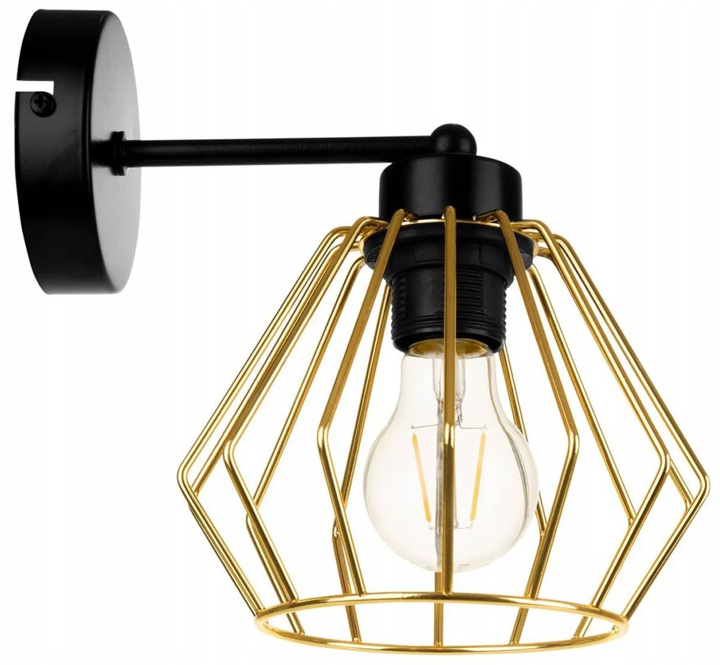 Light for home - Moderní nástěnné svítidlo ve stylu loft SANTOS 2212/1, E27, Zlatá