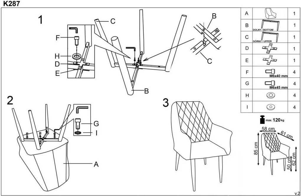 K287 židle tmavě modrá